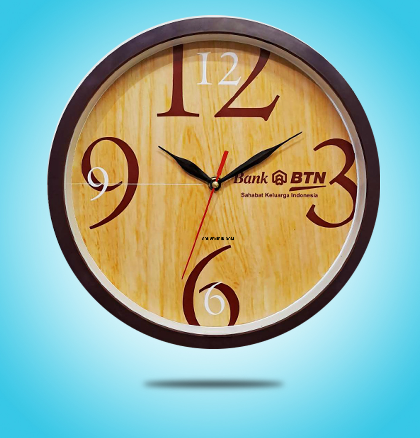 Jam dinding logo BANK BTN - Souvenirin